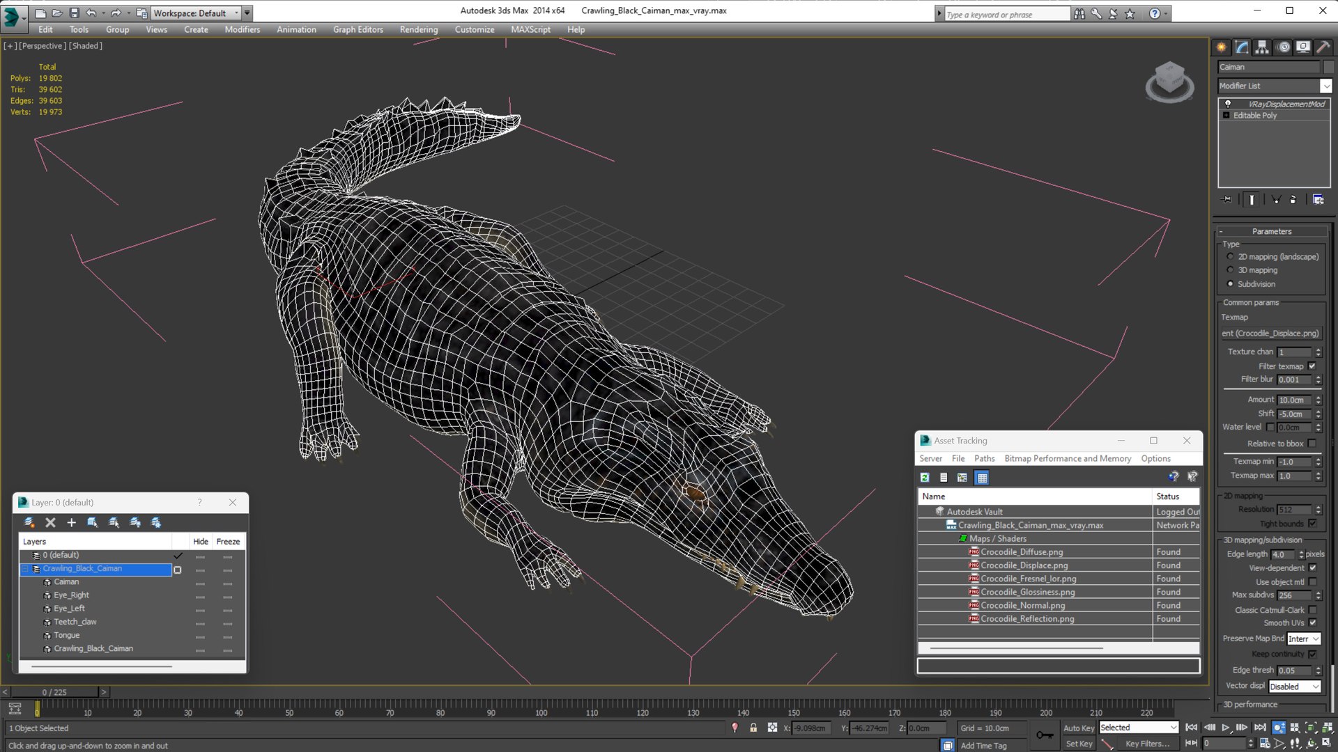 Crawling Black Caiman 3D Model - TurboSquid 2202508