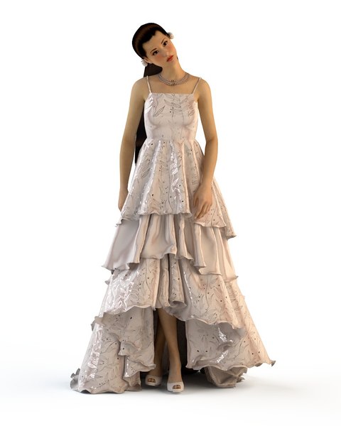 3d model wedding dress
