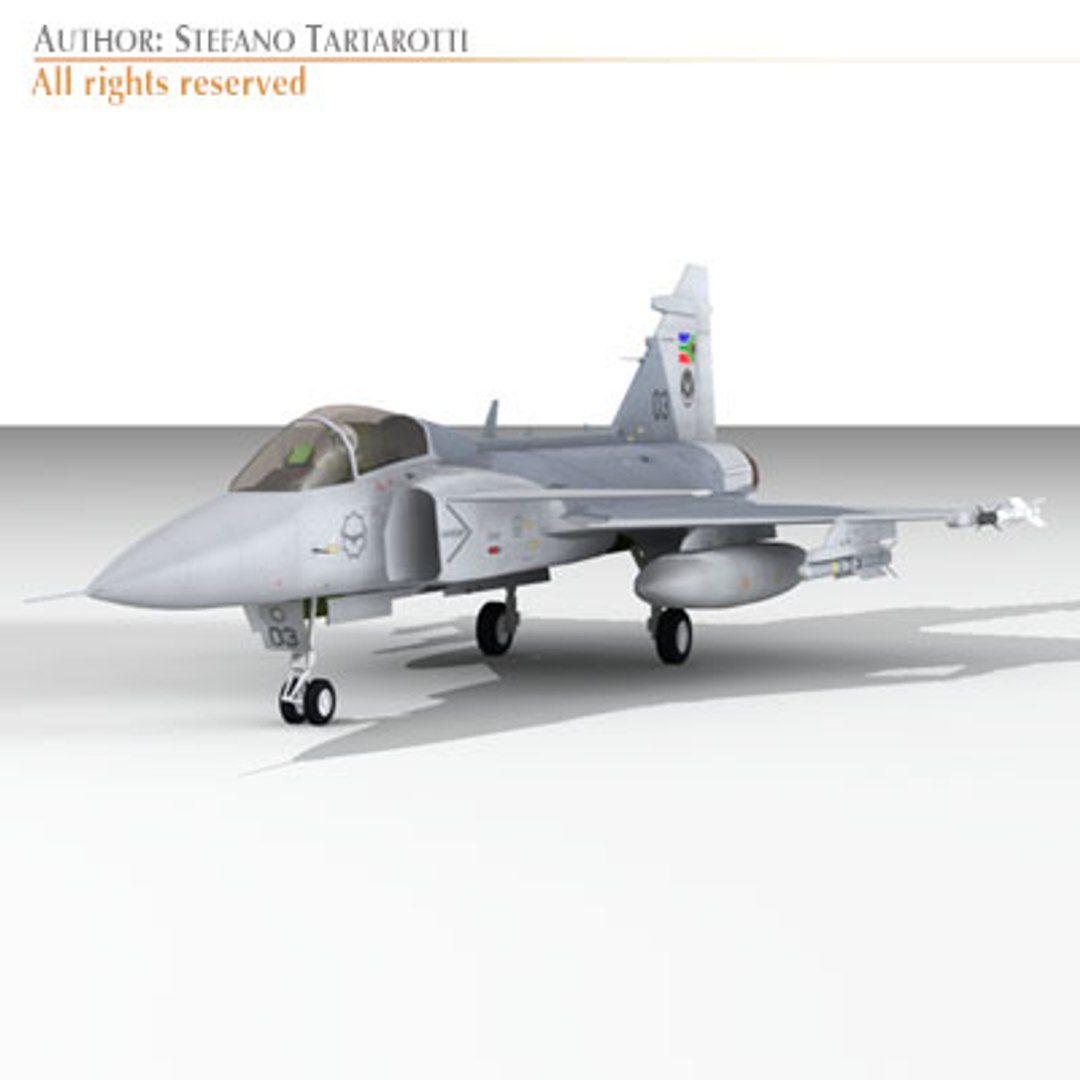 Saab Jas 39 Fighter Aircraft 3d Model