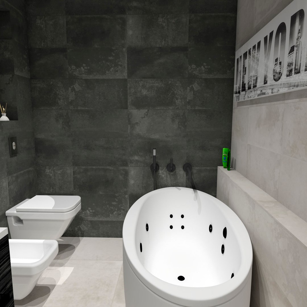 Modern bathroom tiles 3D model - TurboSquid 1403379