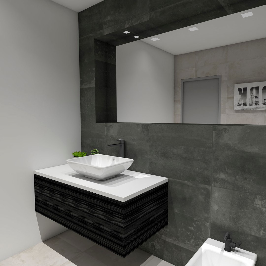Modern bathroom tiles 3D model - TurboSquid 1403379