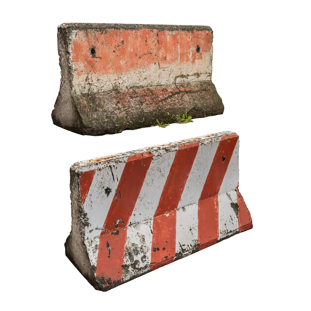 3d Concrete Barrier Scan 8k
