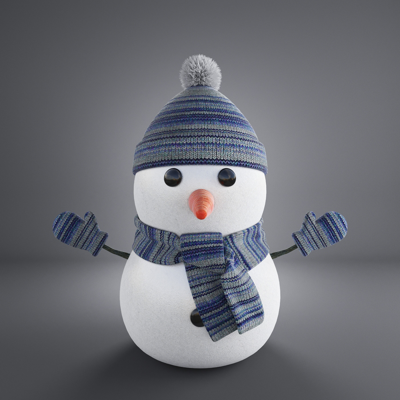 3d model snowman winter hat