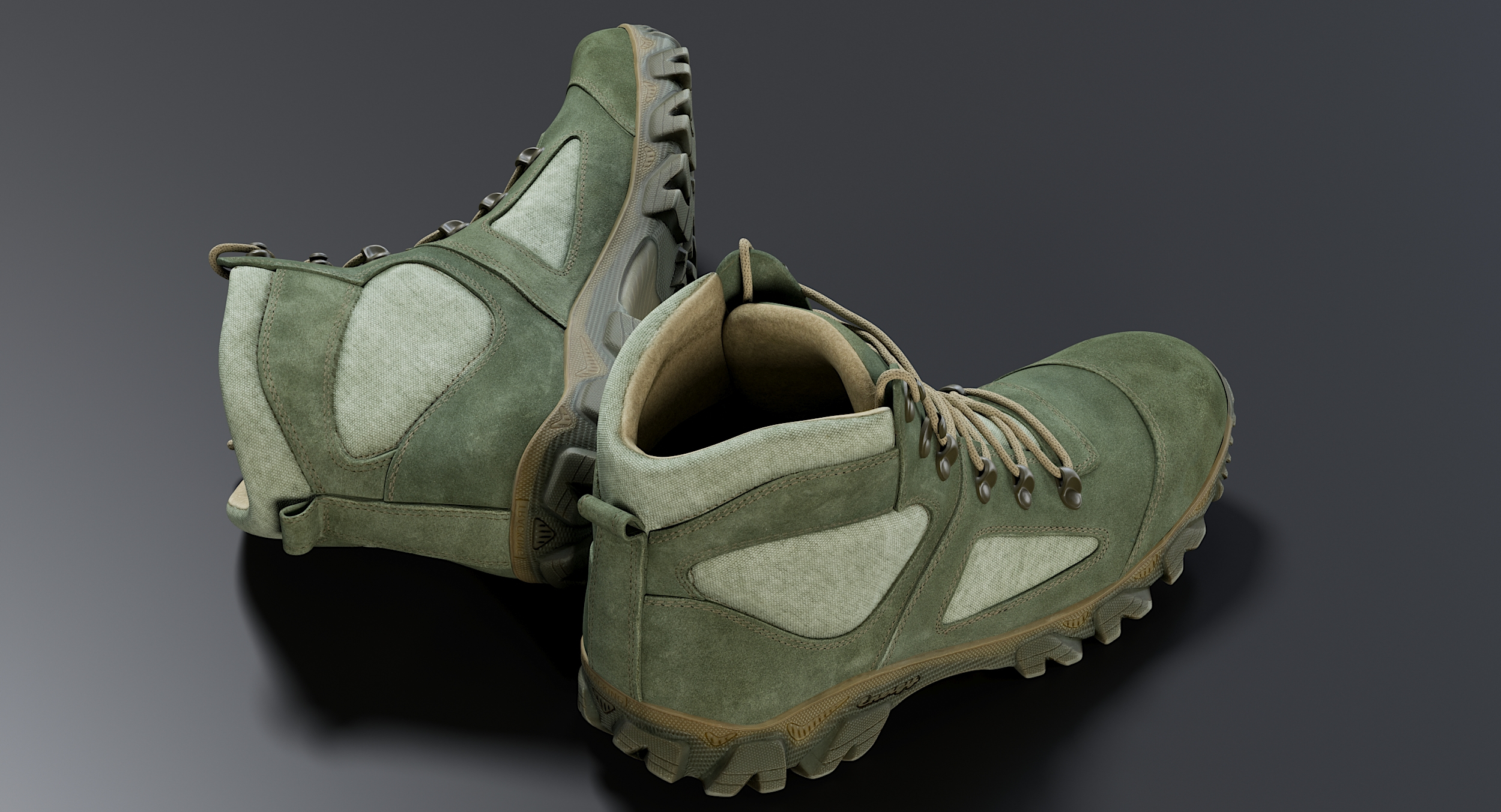 3D realistic boots green model - TurboSquid 1430180