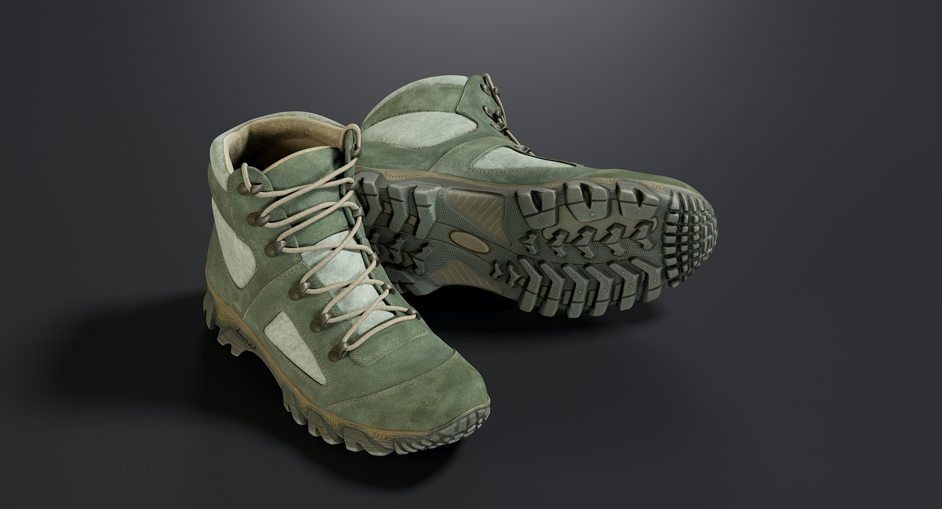 3D realistic boots green model - TurboSquid 1430180