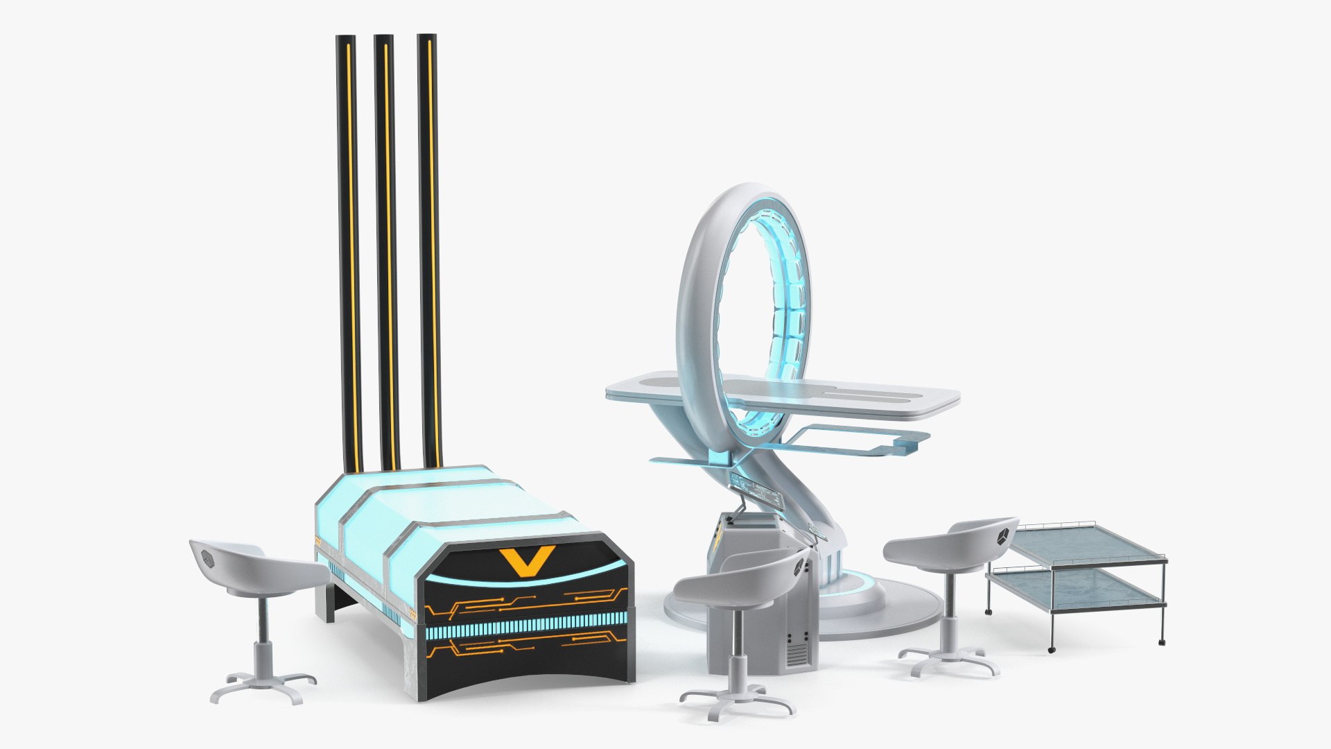 3D Futuristic First Aid Clinic Equipment - TurboSquid 2319818