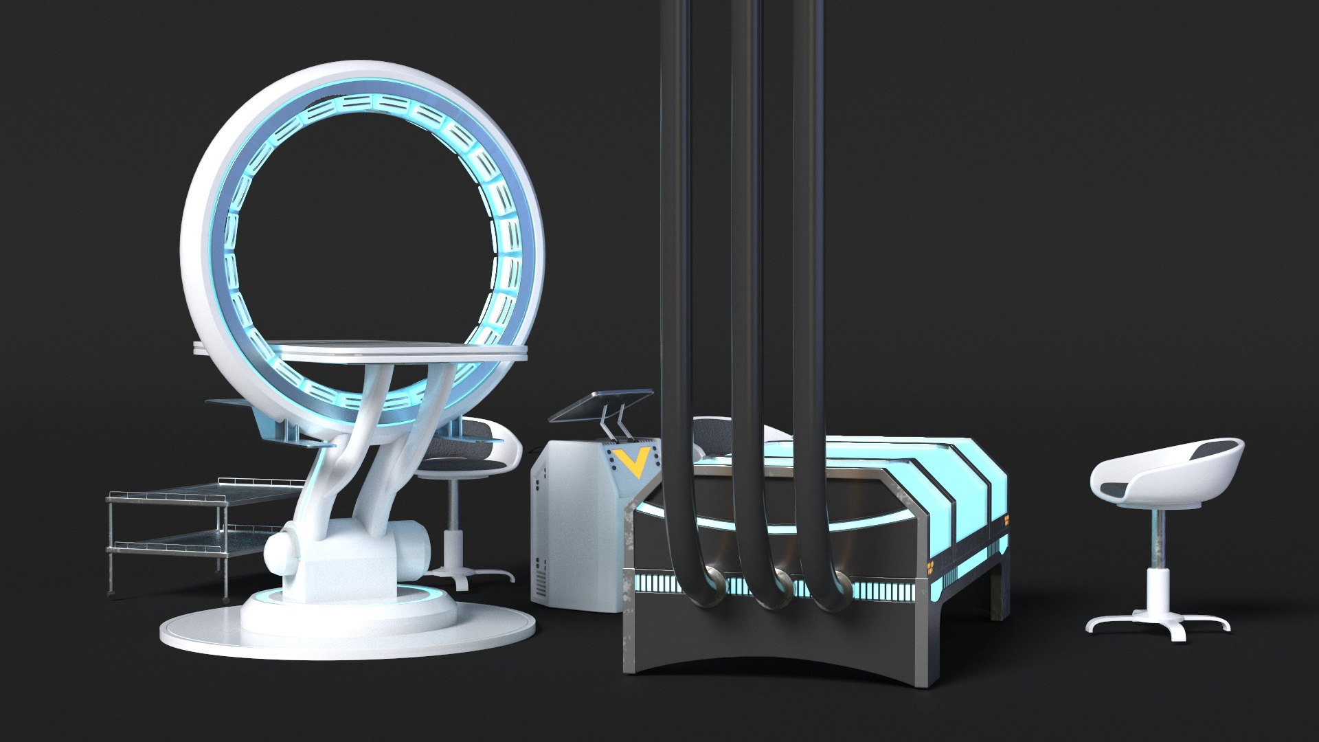 3D Futuristic First Aid Clinic Equipment - TurboSquid 2319818