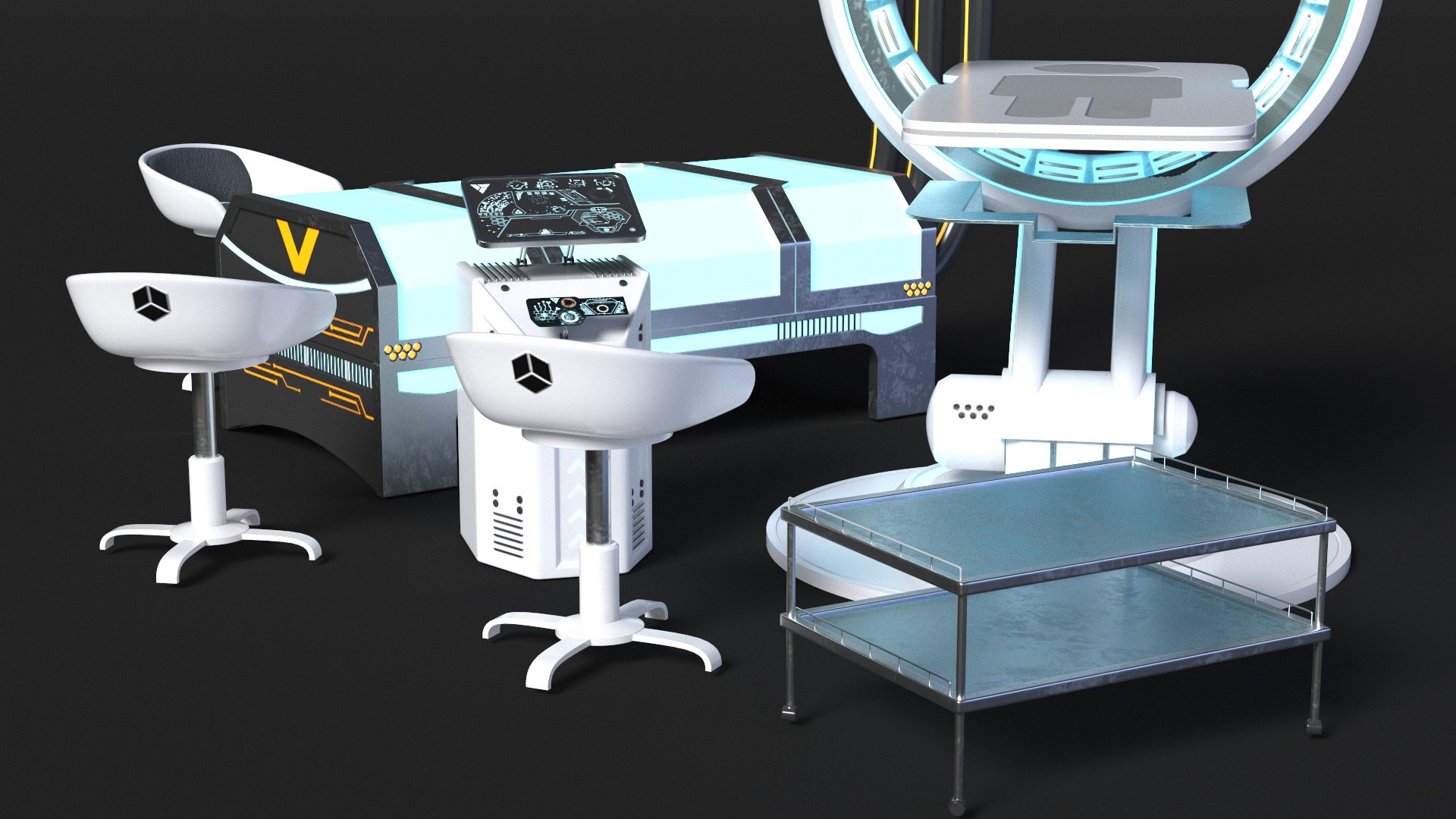 3D Futuristic First Aid Clinic Equipment - TurboSquid 2319818