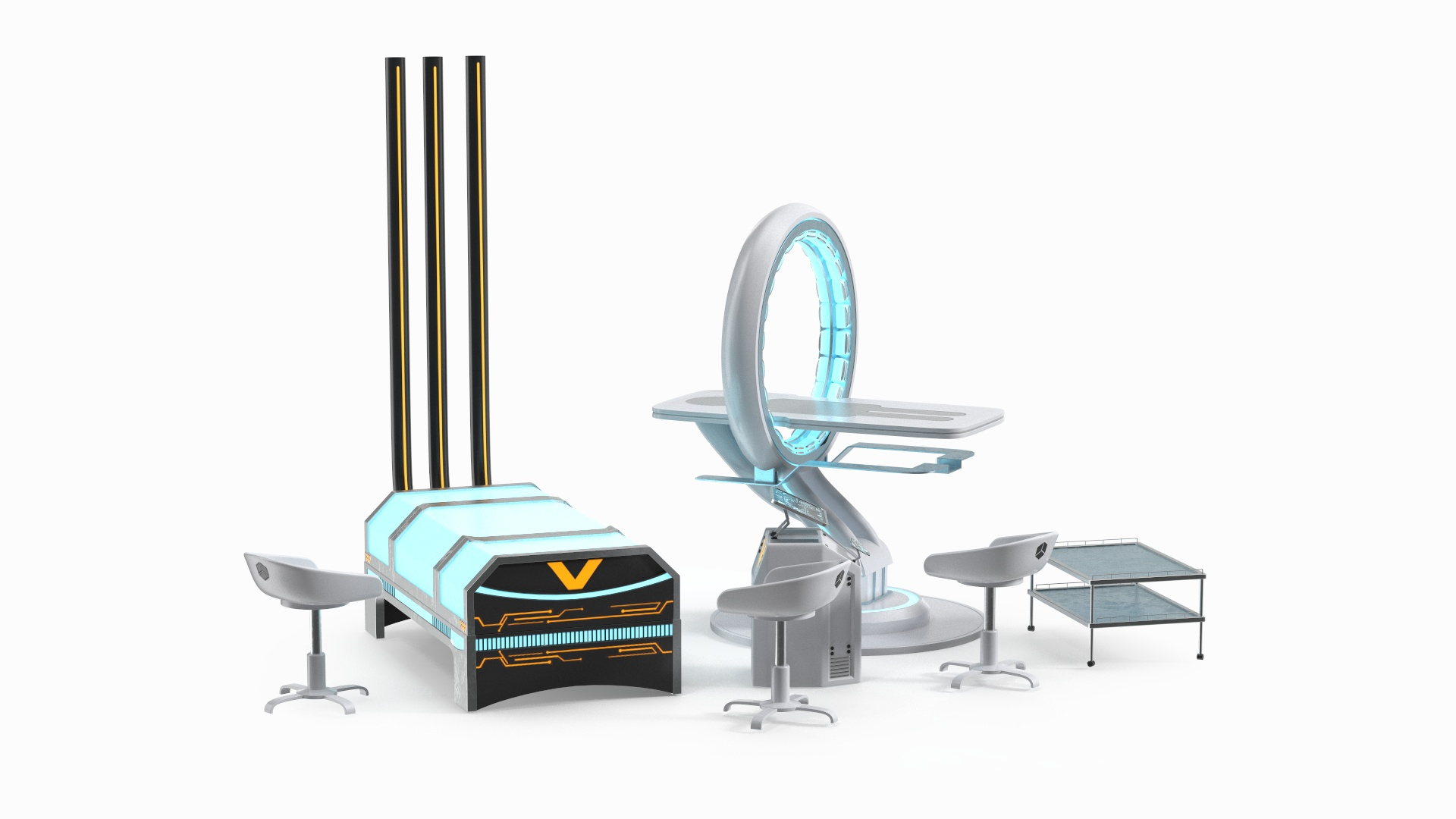 3D Futuristic First Aid Clinic Equipment - TurboSquid 2319818