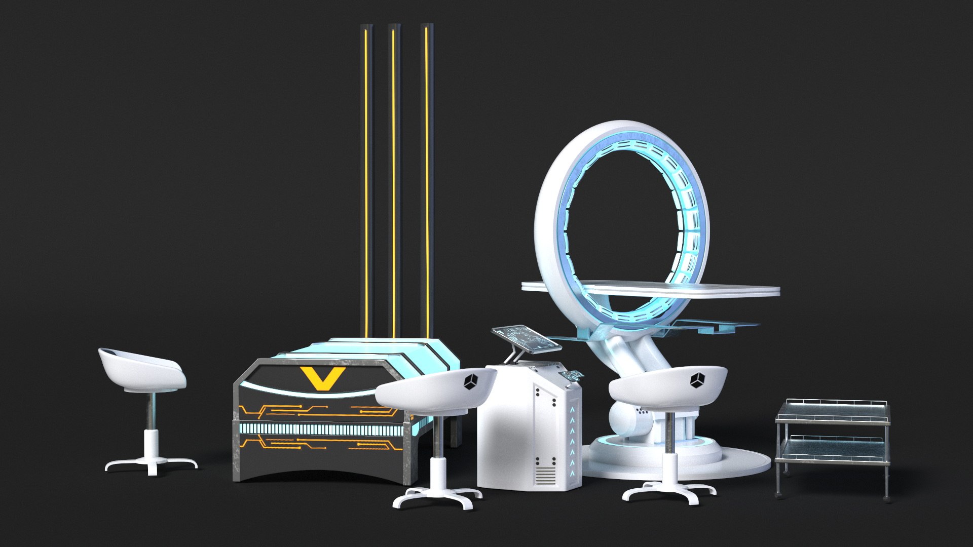 3D Futuristic First Aid Clinic Equipment - TurboSquid 2319818