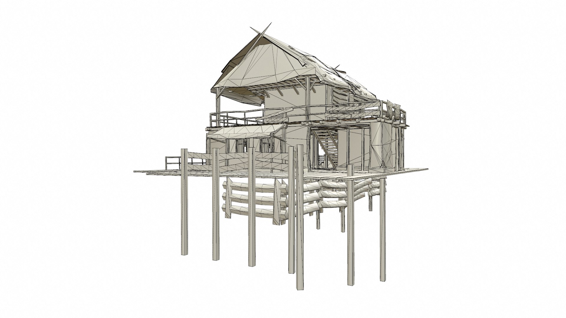 Swamp House Pbr 3D Model - TurboSquid 1565471