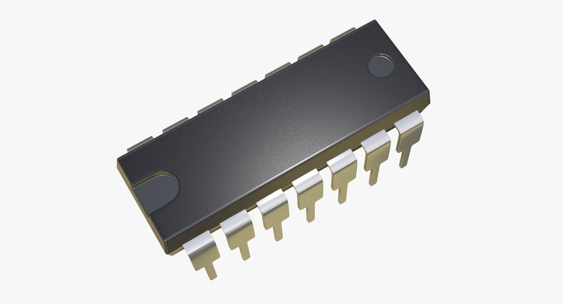 3D Electronic Chip DIP-14 Model - TurboSquid 1831257