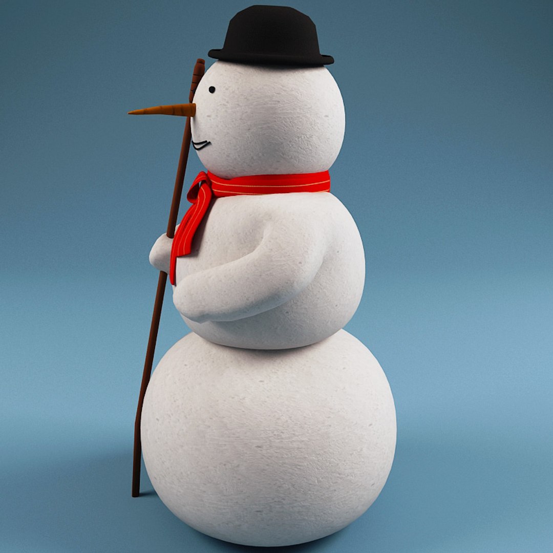 3d snowman modelled model