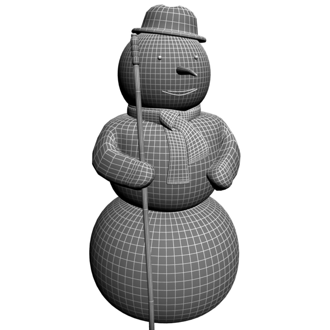 3d snowman modelled model