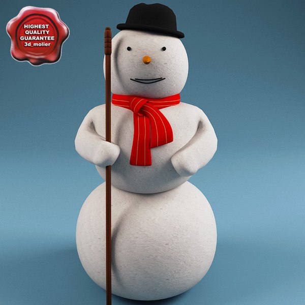 3d snowman modelled model