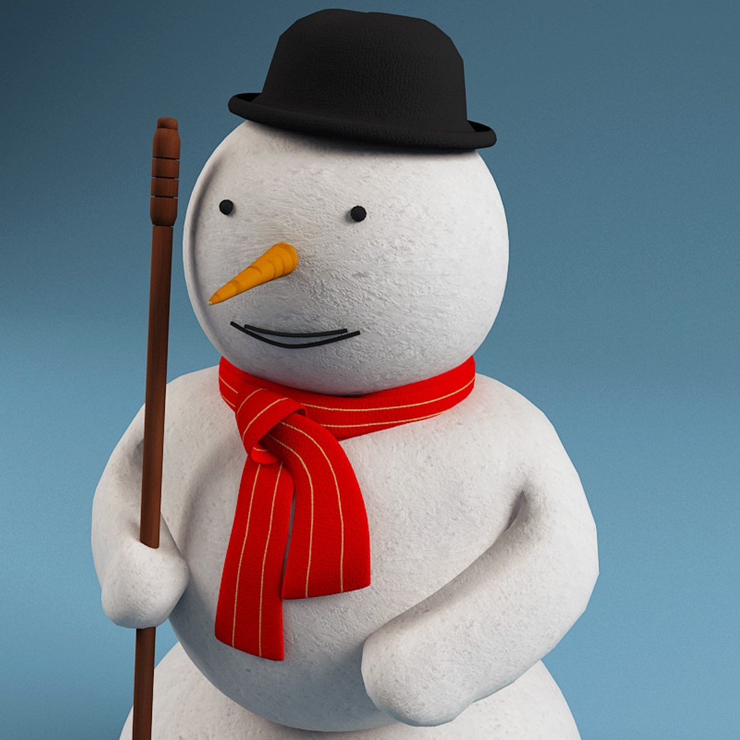 3d snowman modelled model
