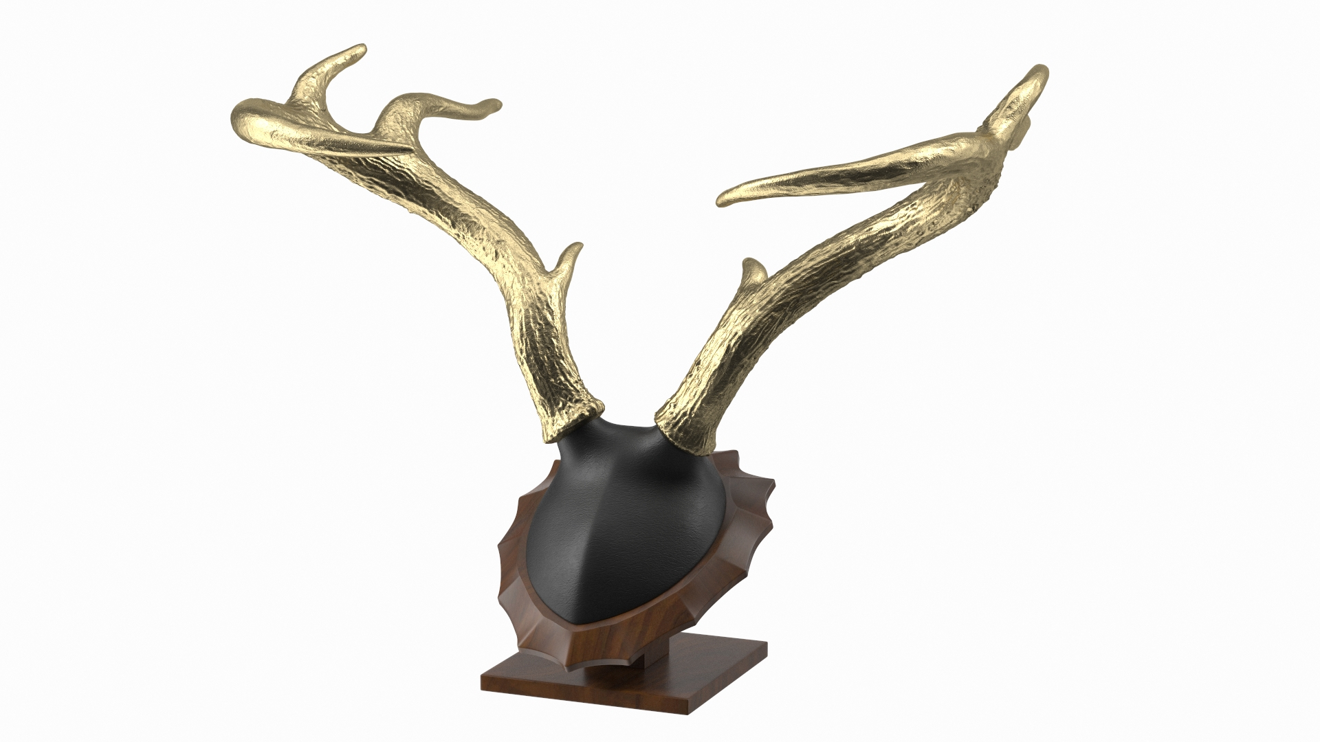 Tabletop Stand With Stag Antlers Gold Plated Model - TurboSquid 1786808