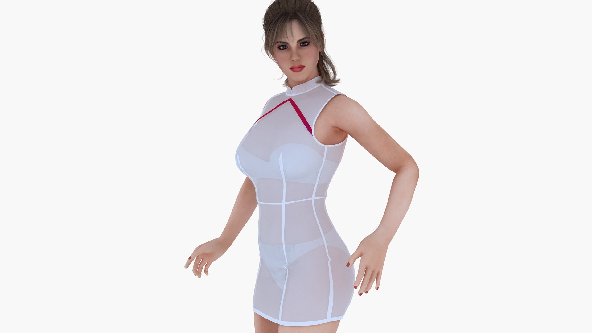Girl In Transparent Dress 3D Model - TurboSquid 2413576