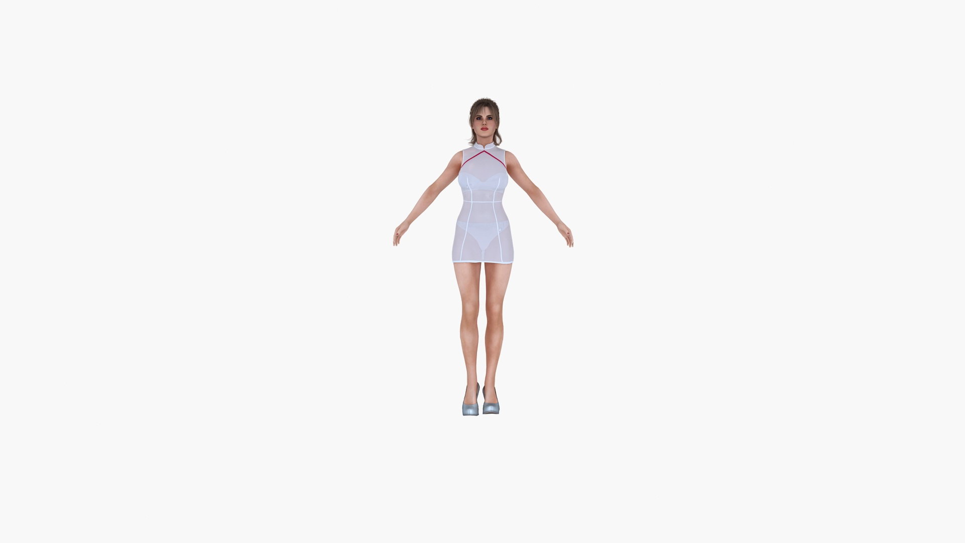 Girl In Transparent Dress 3D Model - TurboSquid 2413576