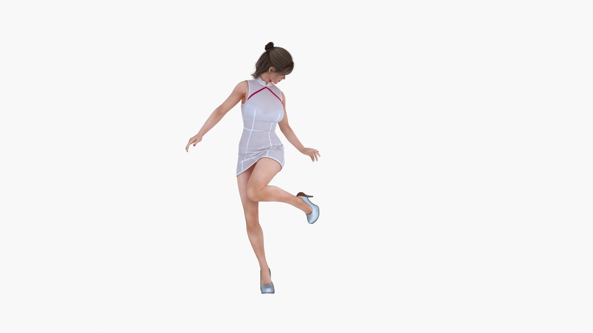 Girl In Transparent Dress 3D Model - TurboSquid 2413576