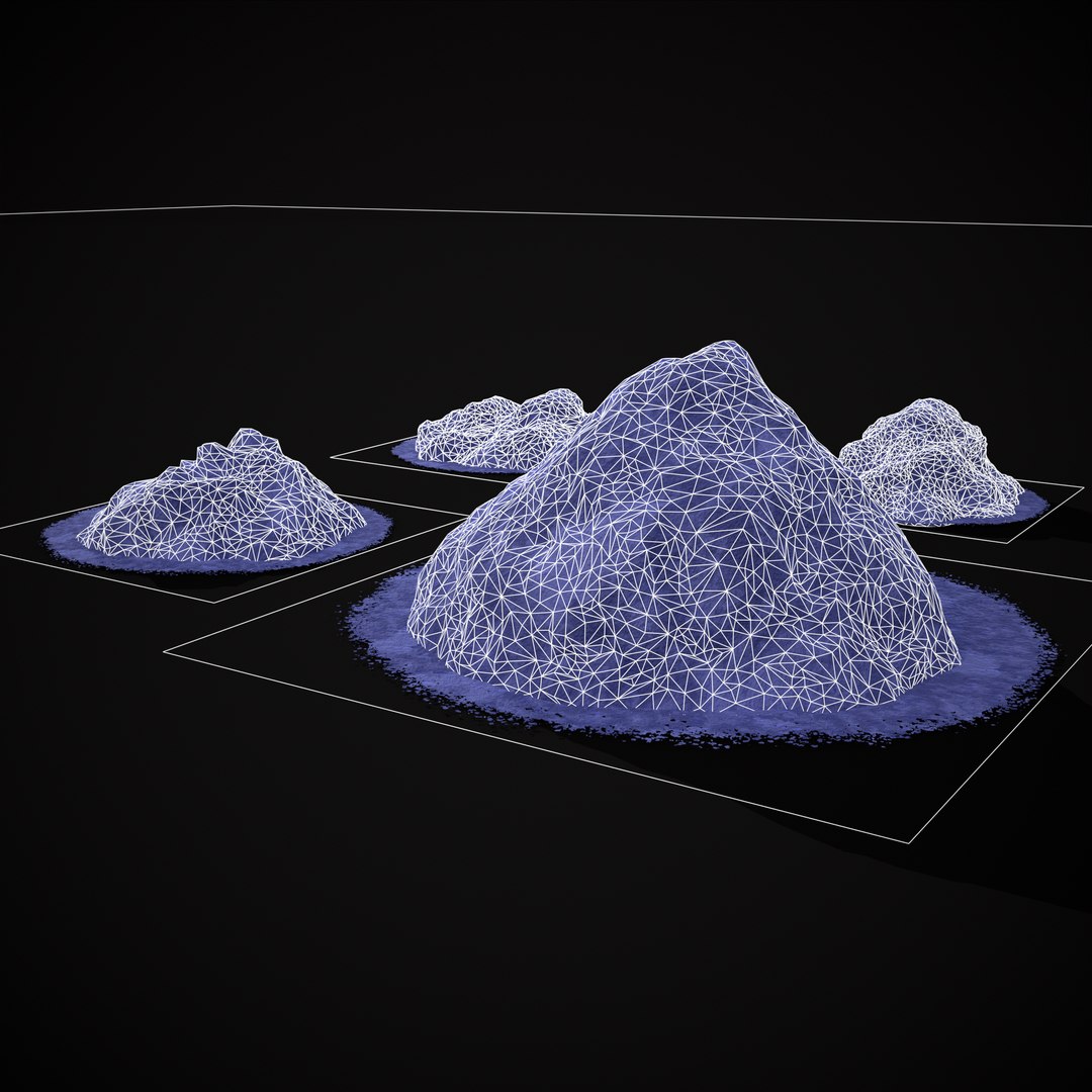 3D Blue Powder Piles - TurboSquid 2035014