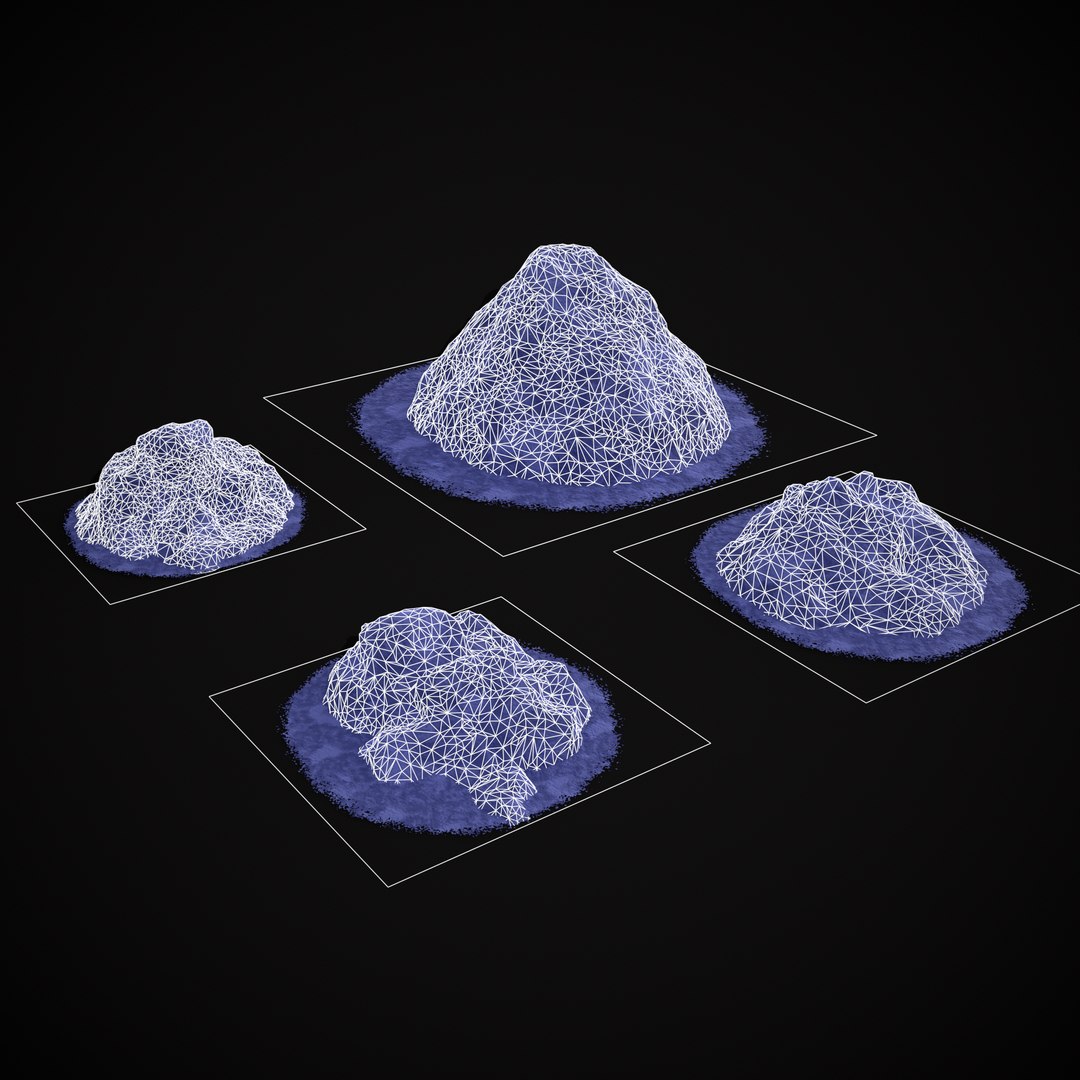 3D Blue Powder Piles - TurboSquid 2035014