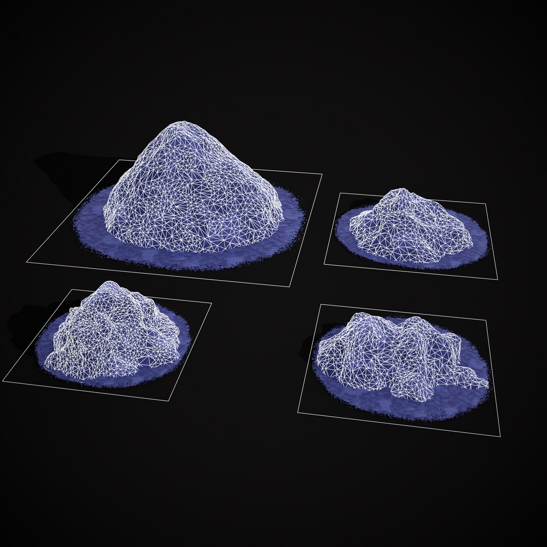 3D Blue Powder Piles - TurboSquid 2035014