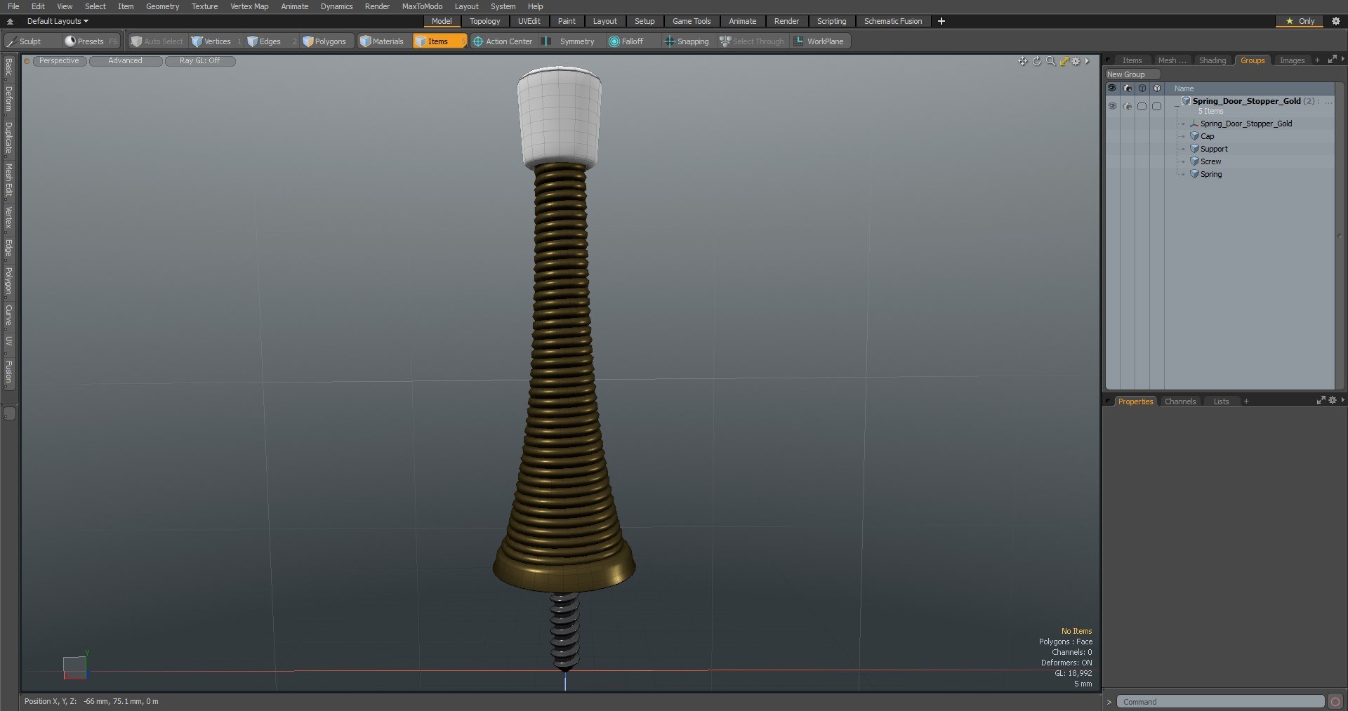Spring Door Stopper Gold 3D Model - TurboSquid 2131796