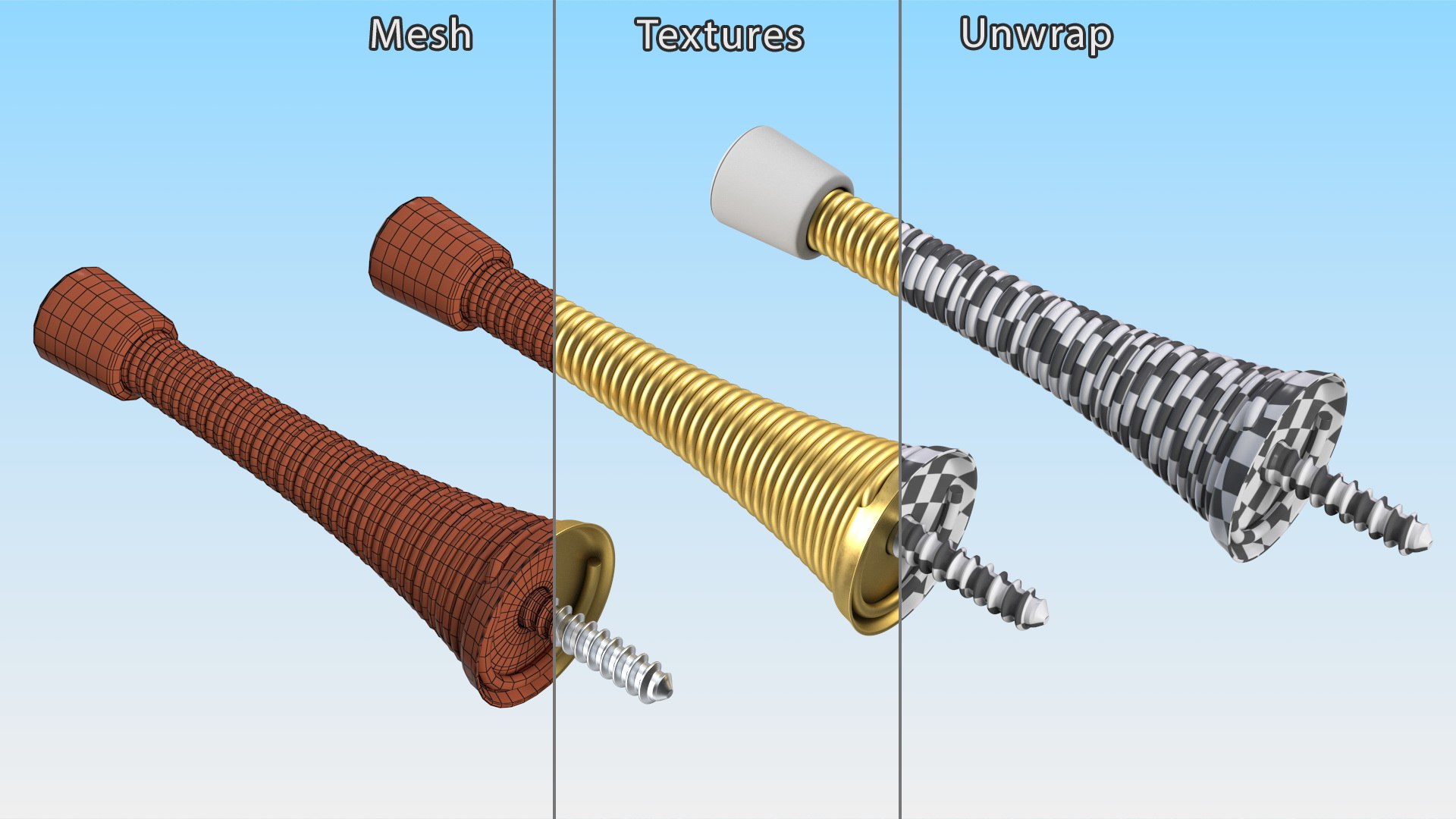 Spring Door Stopper Gold 3D Model - TurboSquid 2131796