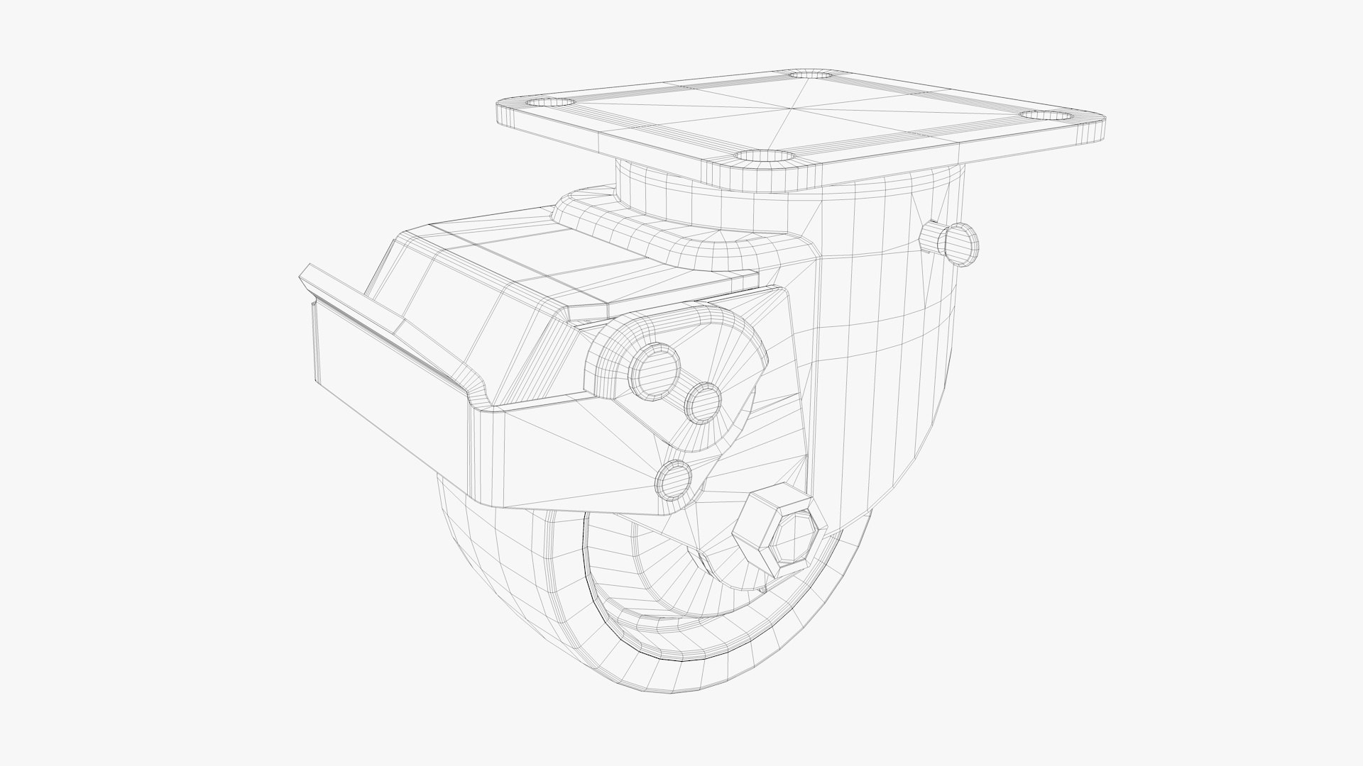 3D Swivel Plate Caster Wheel with Brake - TurboSquid 2034917