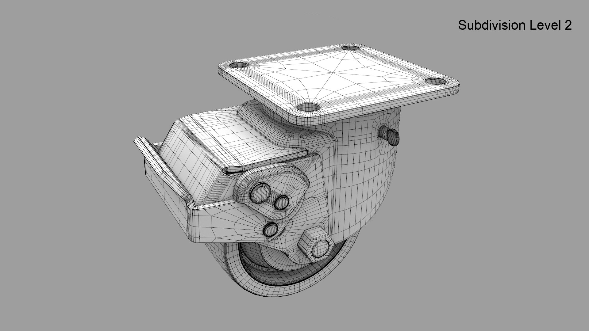 3D Swivel Plate Caster Wheel with Brake - TurboSquid 2034917