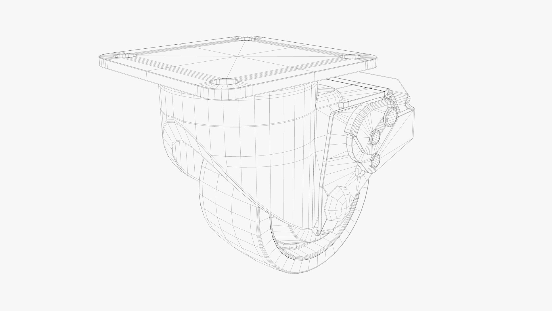 3D Swivel Plate Caster Wheel with Brake - TurboSquid 2034917