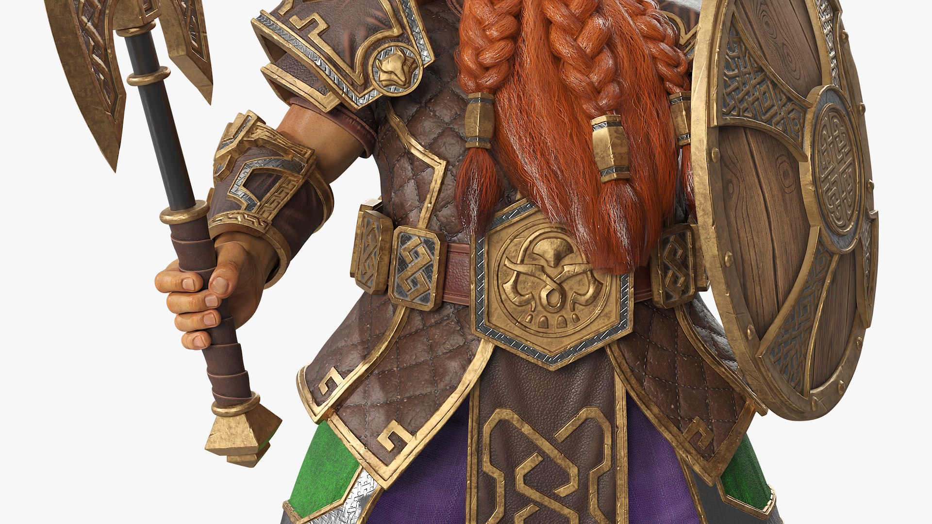 3D Dwarf Warrior With Axe And Shield Rigged For Cinema 4D - TurboSquid ...