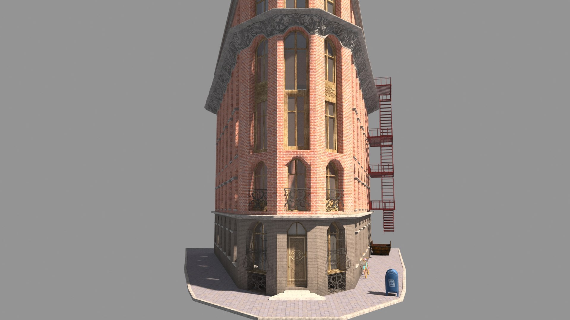 3D Corner Building Exterior - TurboSquid 1346436