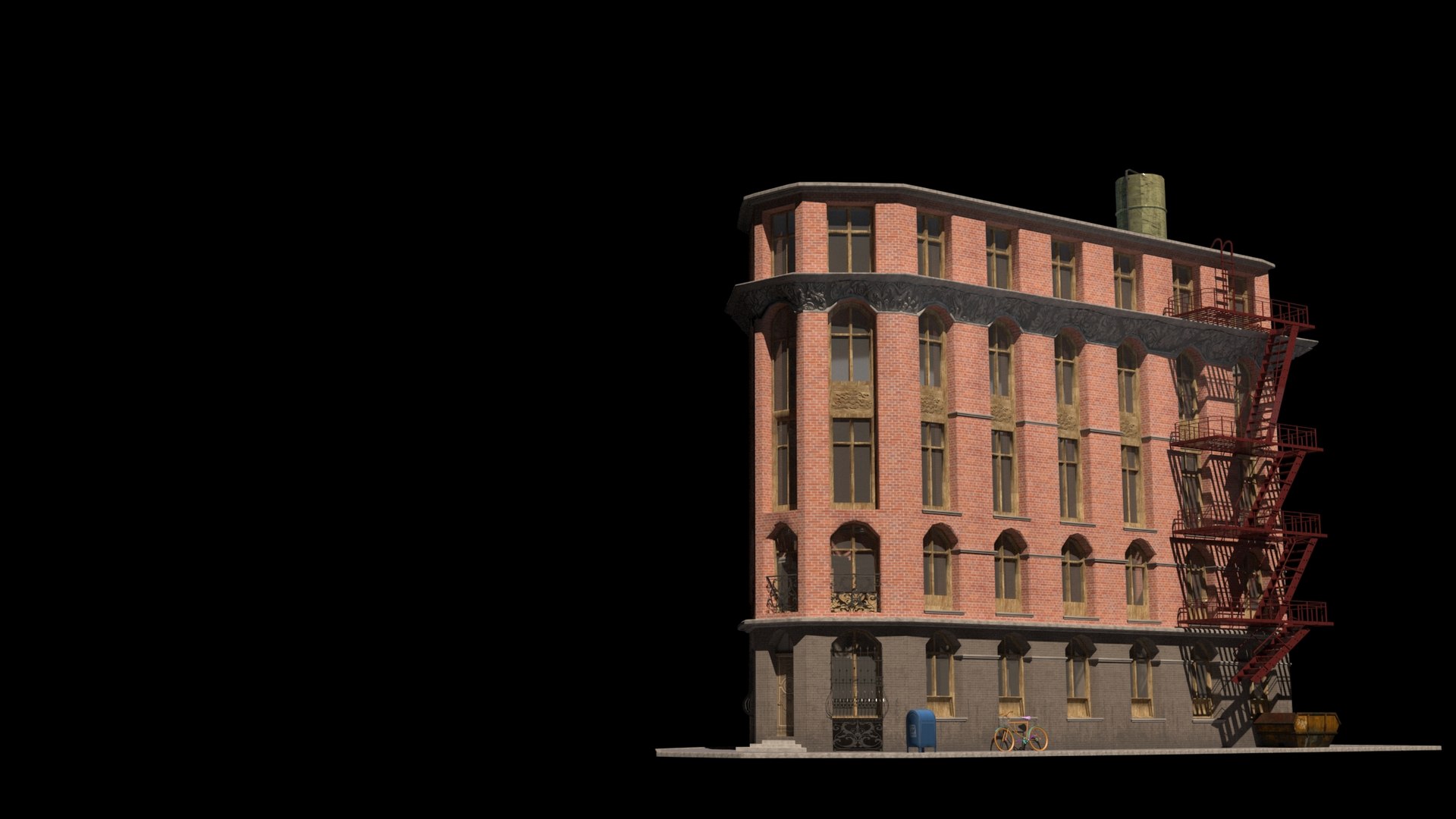 3D Corner Building Exterior - TurboSquid 1346436