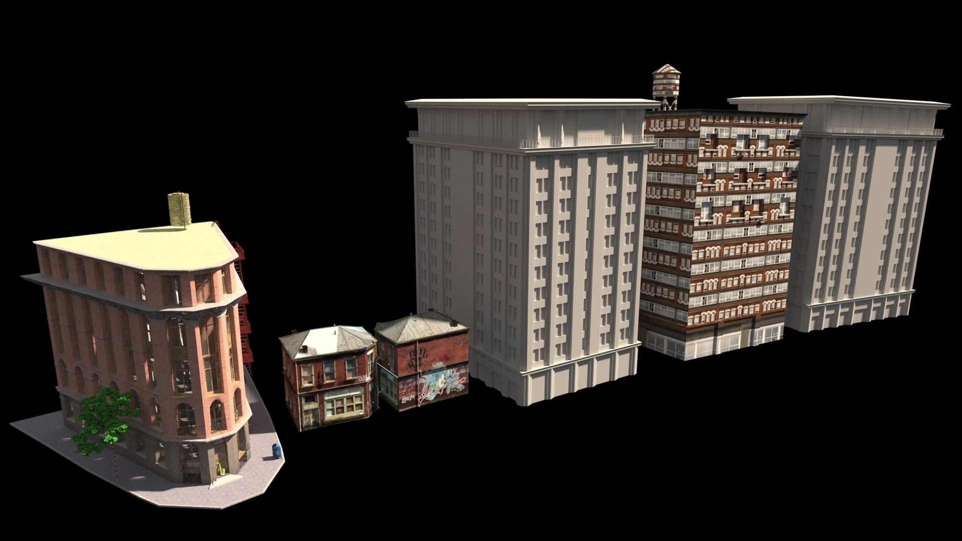 3D Corner Building Exterior - TurboSquid 1346436