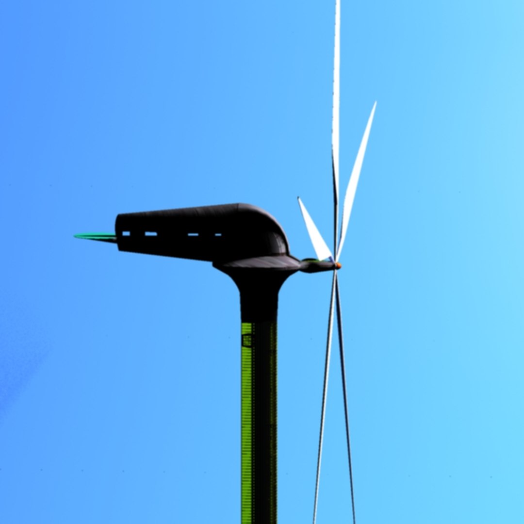 Sci-fi Skyscraper Building Wind Turbine Max