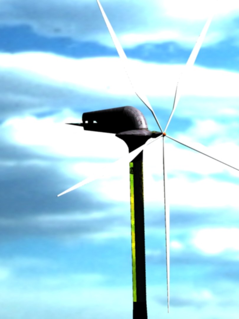 Sci-fi Skyscraper Building Wind Turbine Max