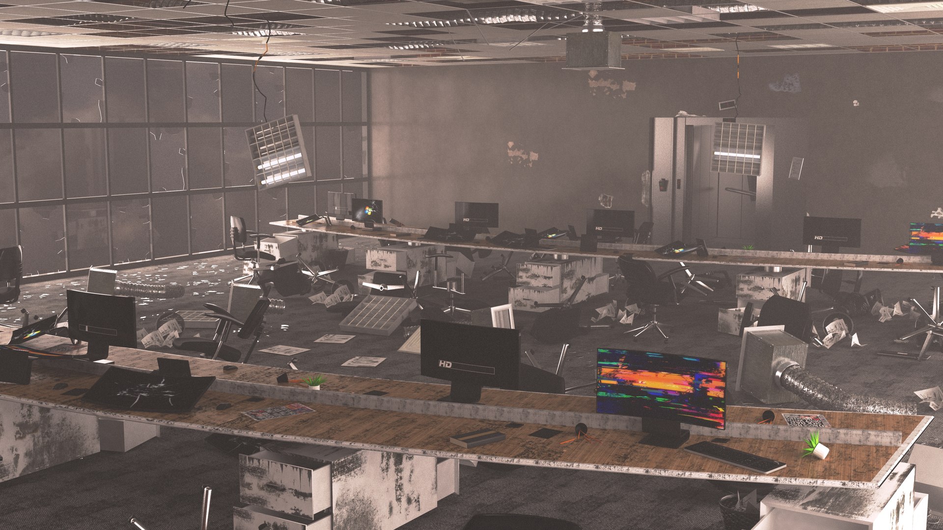 After The Storm In The Office 3D Model - TurboSquid 1977190