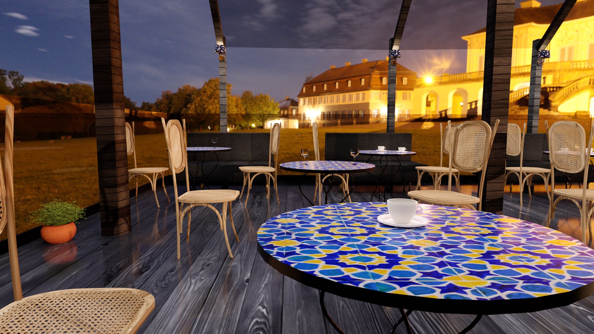 3D Cafe Terrace - TurboSquid 1671427