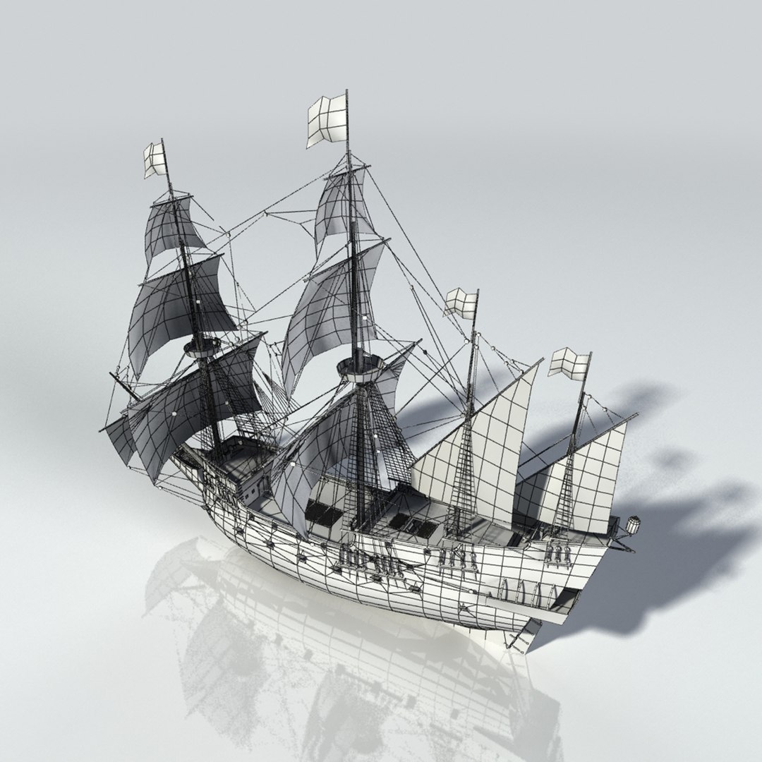 Ready Galeon 3d Model