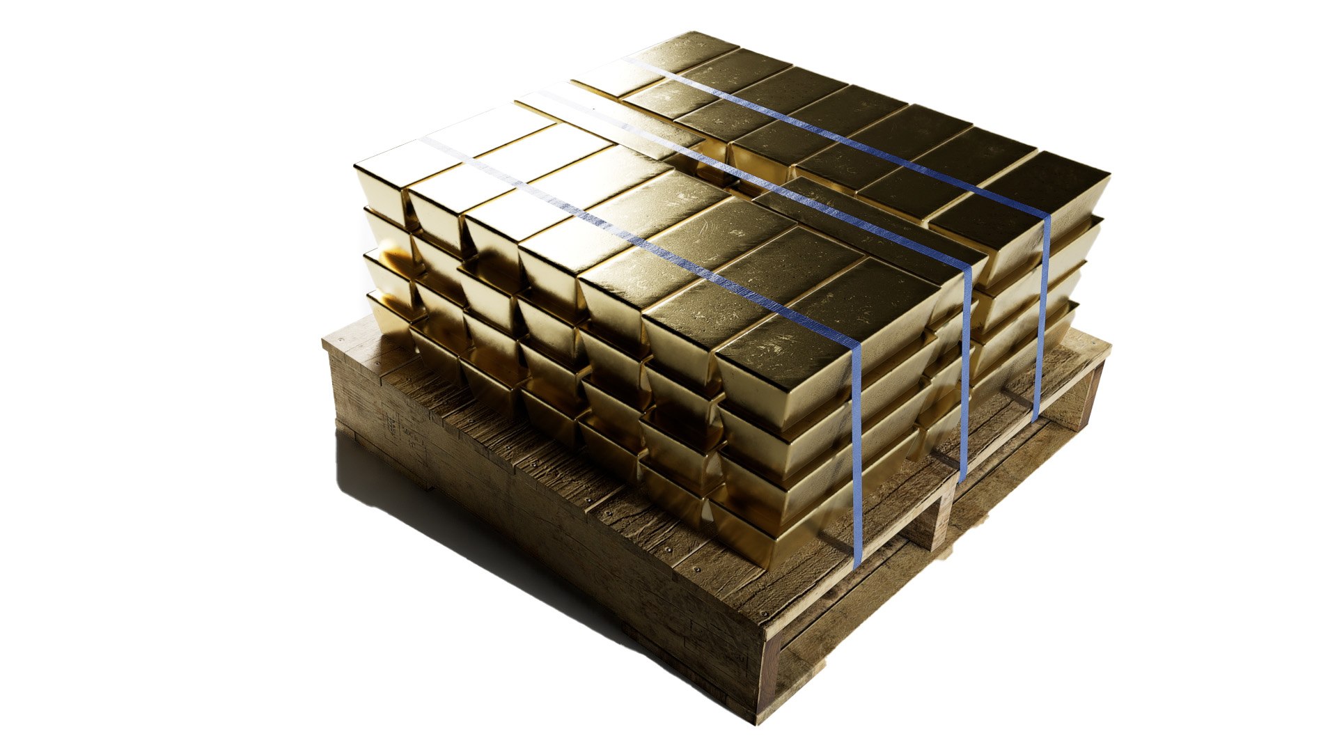 3D Gold Bars On Pallets - TurboSquid 2252004