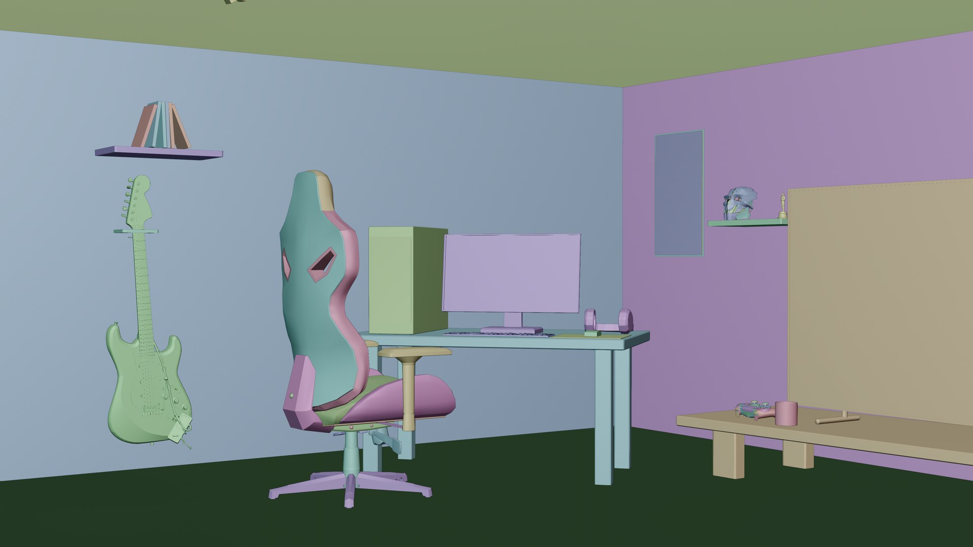 The Battlestation - A Gaming Room 3D 3D - TurboSquid 1835672