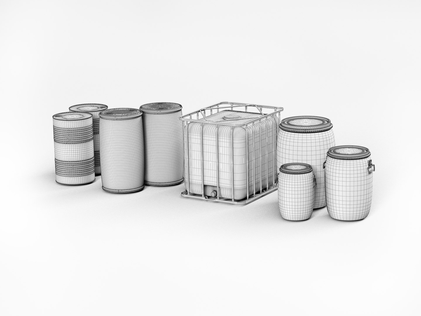 3D Model Barrels Water Tank - TurboSquid 1174781
