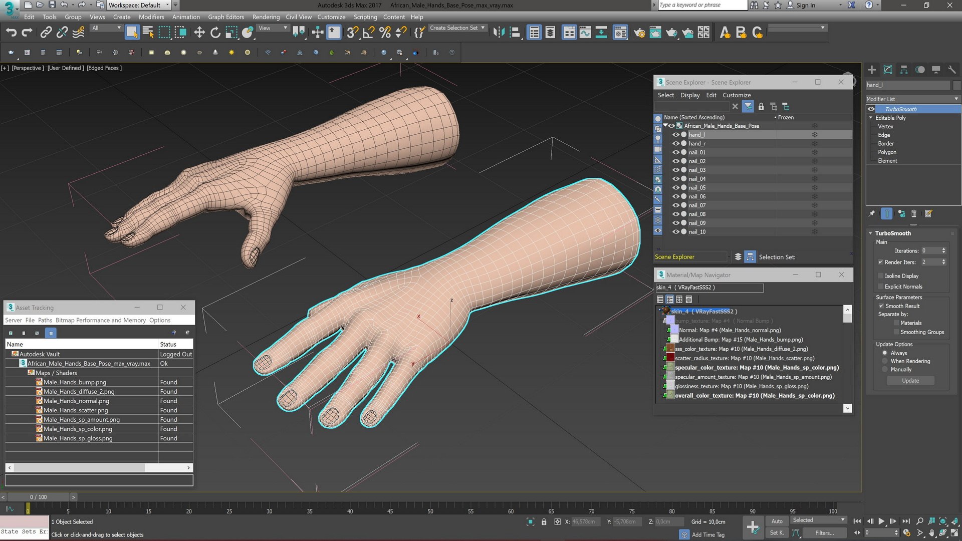 3D model African Male Hands Base Pose - TurboSquid 2169021