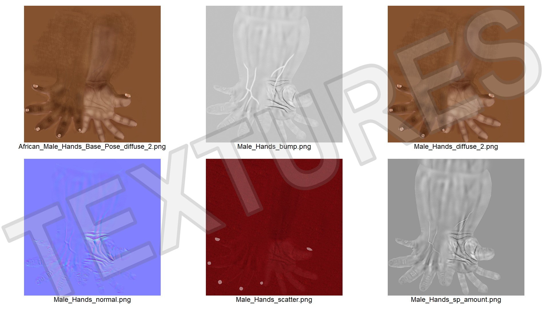 3D model African Male Hands Base Pose - TurboSquid 2169021