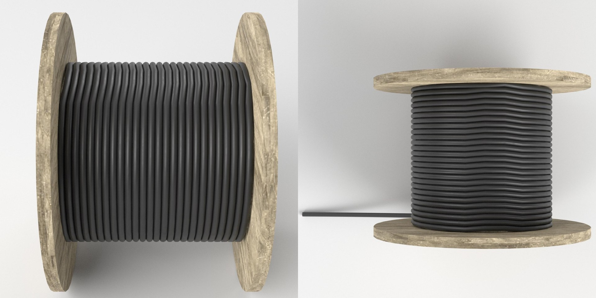 Wooden Coil Of Electric Cable 3D Model - TurboSquid 2189417