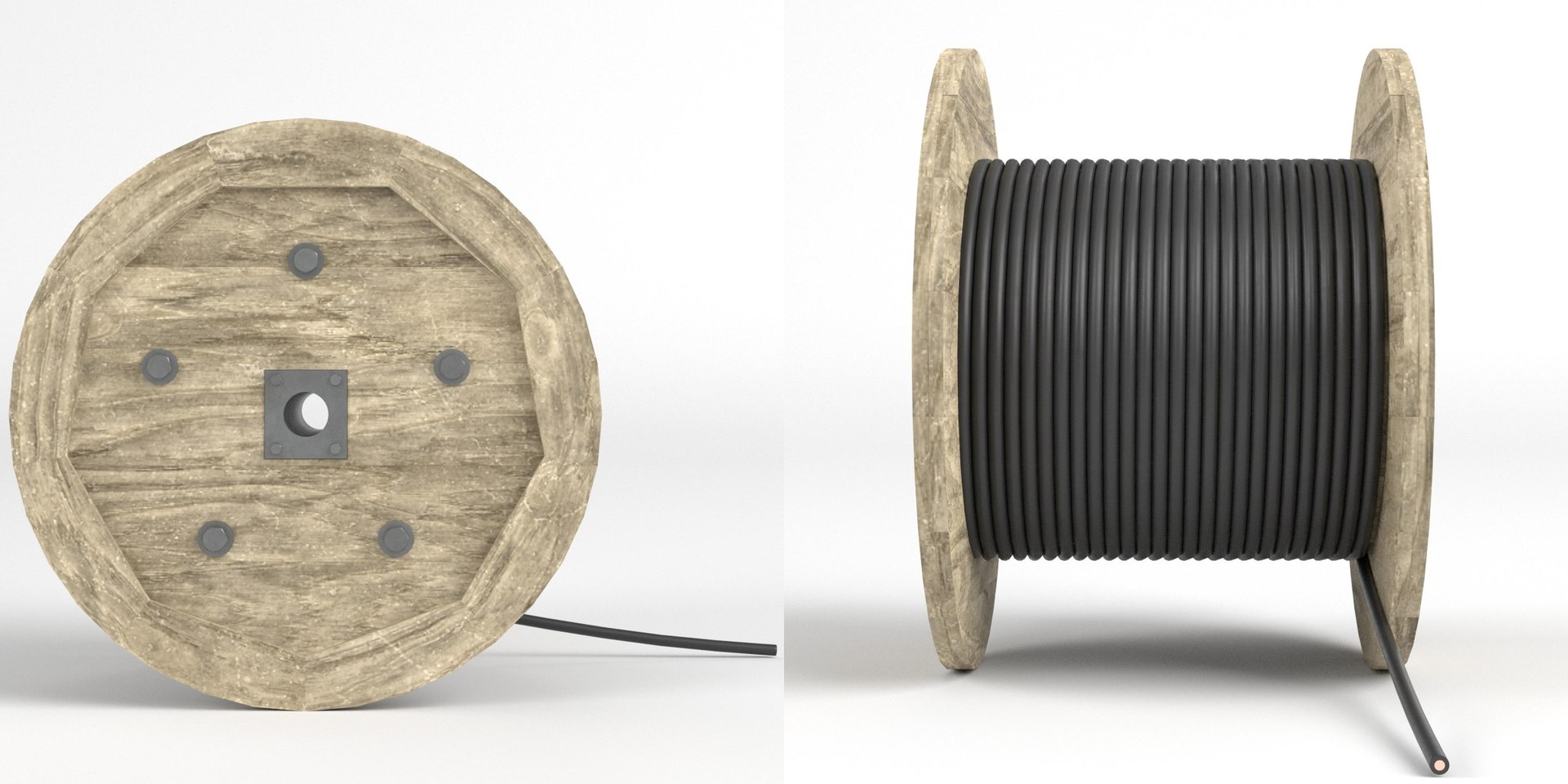 Wooden Coil Of Electric Cable 3D Model - TurboSquid 2189417