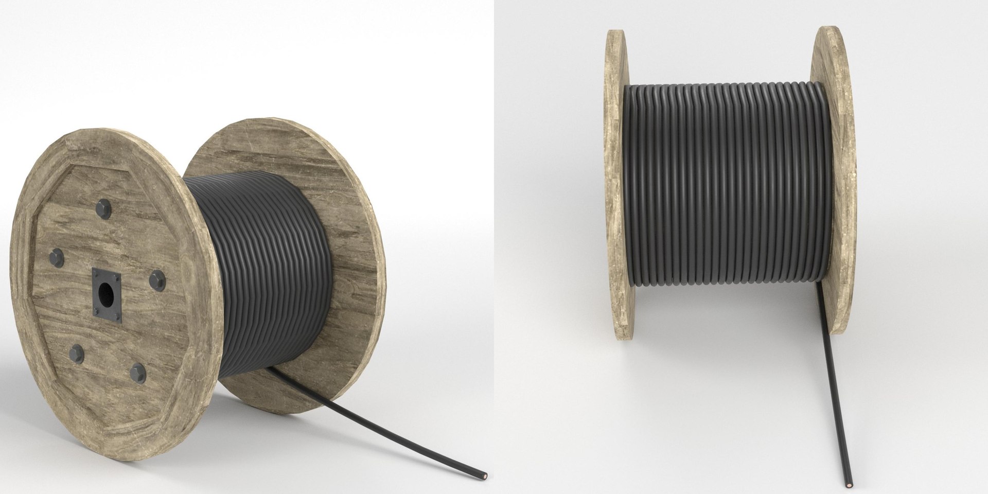 Wooden Coil Of Electric Cable 3D Model - TurboSquid 2189417