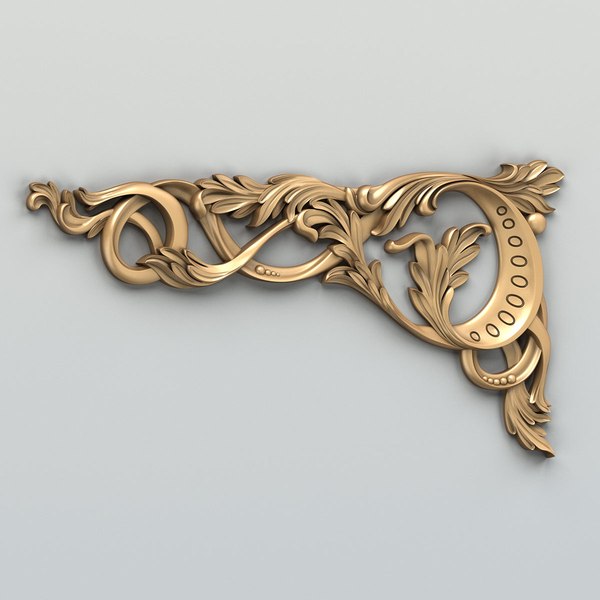 carved corner decor 3d max